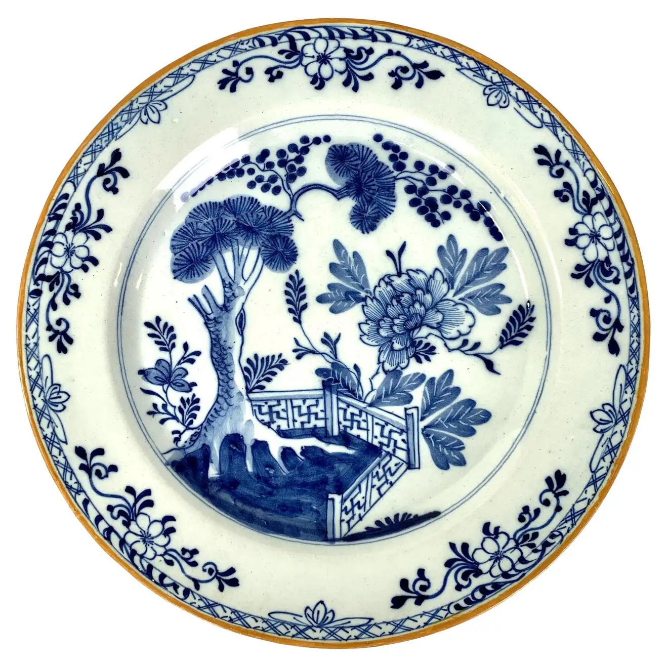 Blue and White Dutch Delft Charger Netherlands Circa 1780 Chinoiserie ...