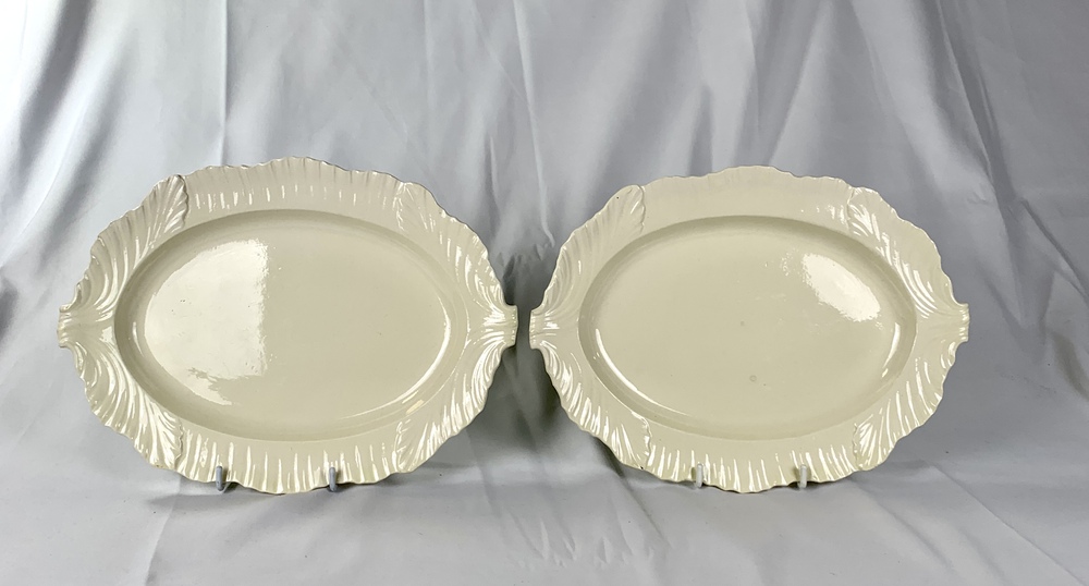 Pair 18th Century Creamware Platters with Shell Edge England Circa 1785 ...
