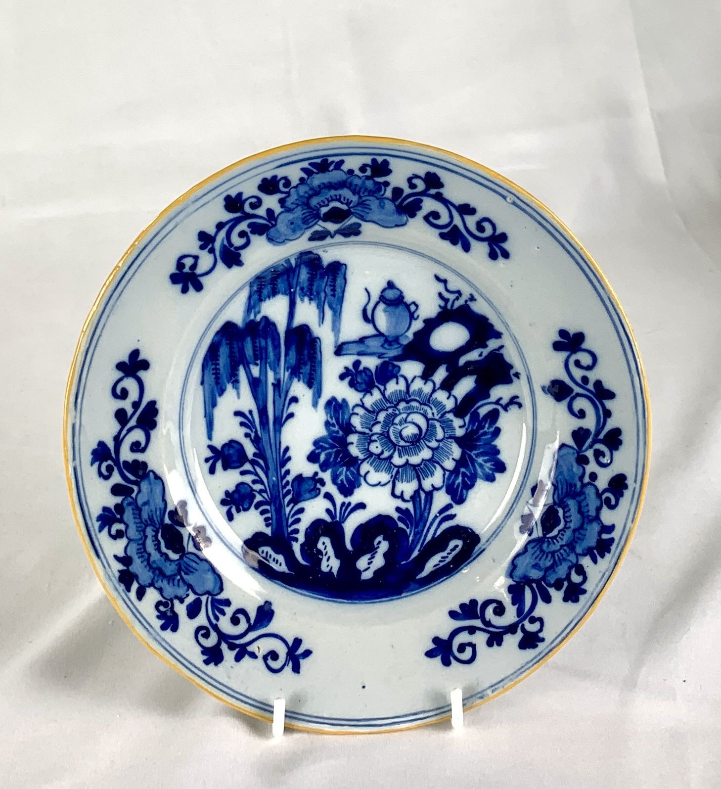 Blue and White Delft Plate or Dish Hand Painted Holland C-1800 w/ Mark ...
