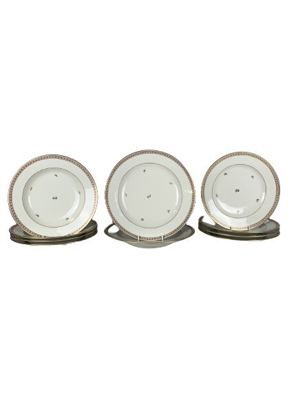 Set 4 Dinner Dish 4 Soup Bowls 2 Chargers Imperial Vienna Porcelain Ca ...