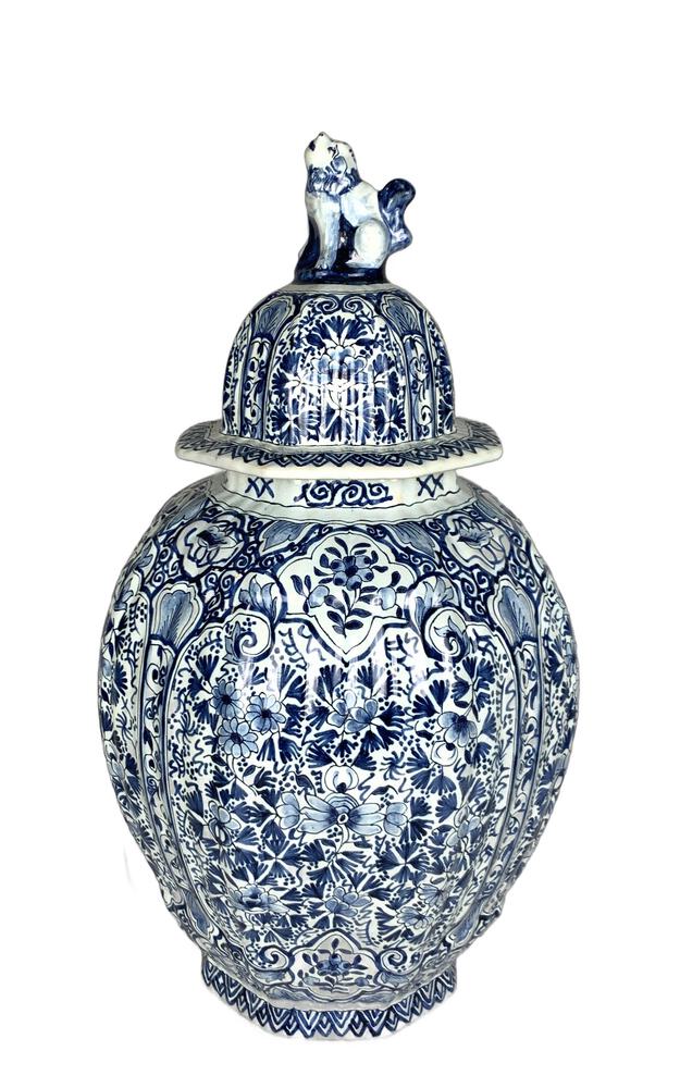 Large Blue and White Delft Jar Netherlands Circa 1880 - Bardith, Ltd.