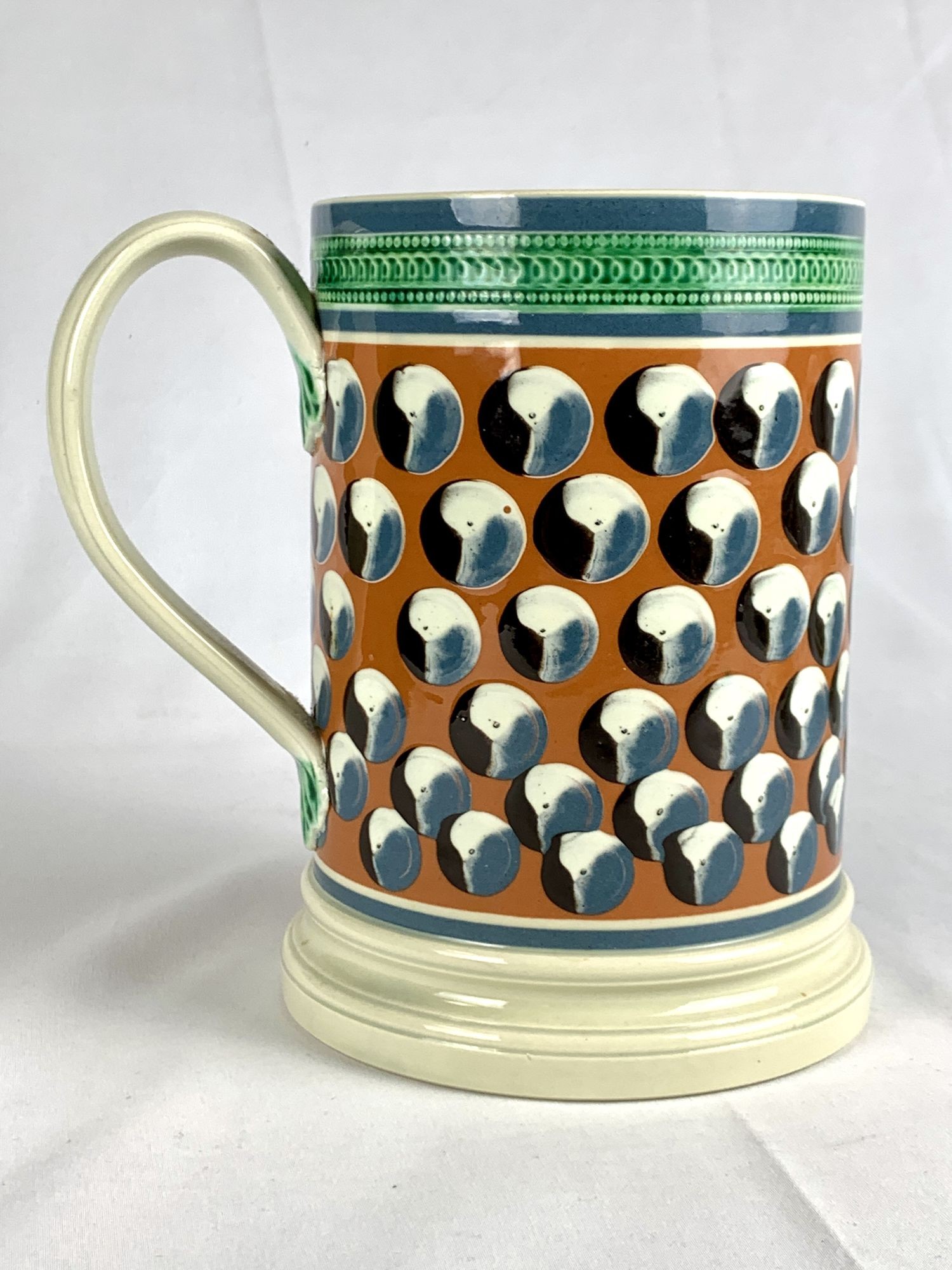 Large Don Carpentier American Mochaware Mug with Cat’s Eye Decoration ...
